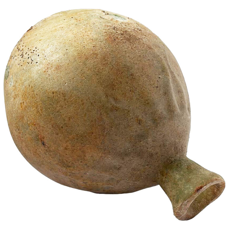 Decorated Byzantine Green Perfume Glass - Ancient Artifact