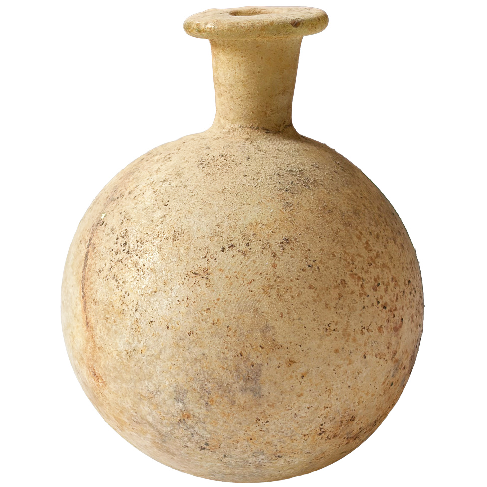 Roman Glass Ointment Jar - 2nd Century Balsamaria